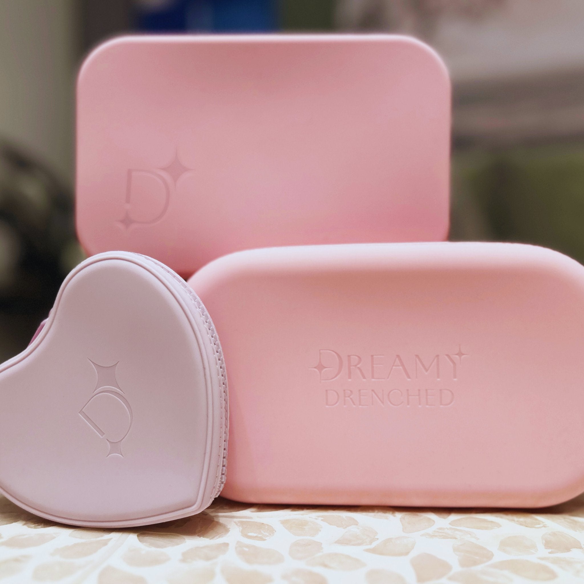 The Blush Edit – Chic, Washable Silicone Beauty Bags – Dreamy Drenched